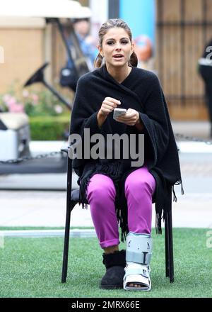 EXCLUSIVE!! Wearing a cast on her foot, Extra host Maria Menounos poses ...