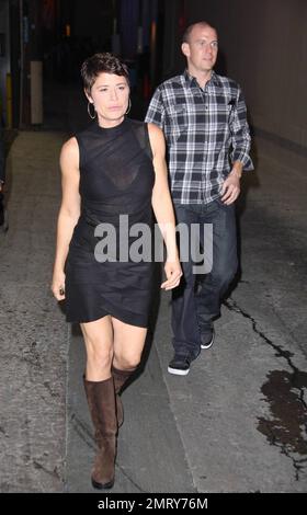 Maura Tierney signs autographs for fans as she leaves the "Jimmy Kimmel ...