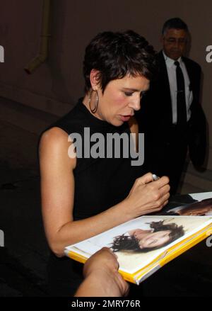 Maura Tierney signs autographs for fans as she leaves the "Jimmy Kimmel ...