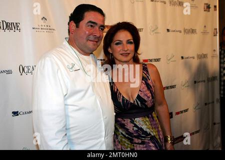 Emeril Lagasse and Gloria Estefan arrives at the Miami Rocks fundraiser ...