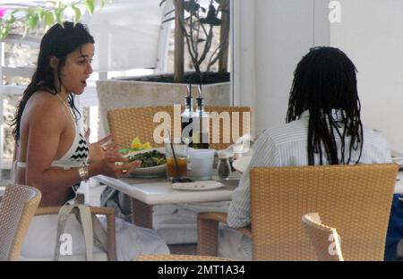 EXCLUSIVE!! Michelle Rodriguez wears a cut out one-piece swim suit as ...