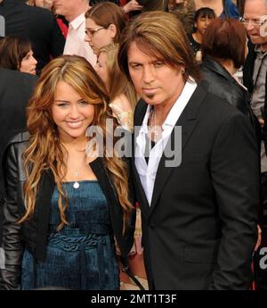 Miley Cyrus, accompanied by dad Billy Ray Cyrus, mom Leticia Cyrus ...