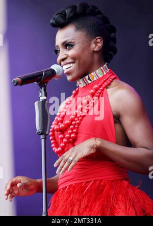 British trip hop, rock, rhythm and blues band Morcheeba performs live ...