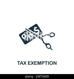 Tax exemption icon. Monochrome simple sign from common tax collection ...