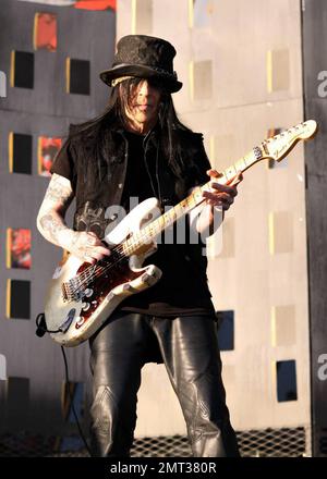 Metal legends Motley Crue perform live at the Sonisphere Festival. Lead ...