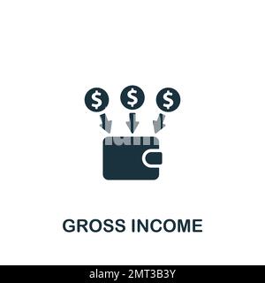 Gross income icon. Monochrome simple sign from common tax collection ...