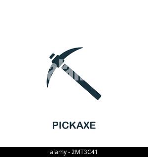 Pickaxe icon. Monochrome simple sign from construction instruments ...