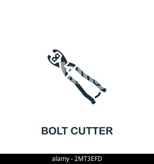 Bolt cutter icon. Monochrome simple sign from construction instruments ...