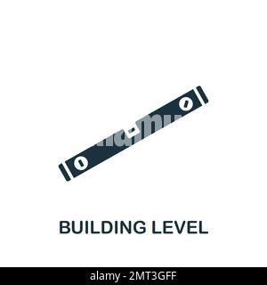 Building level icon. Monochrome simple sign from construction ...