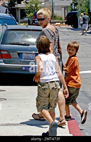 Natasha Henstridge, son Tristan and Darius Danesh seen in West ...