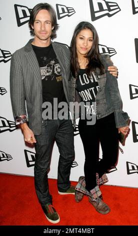 Actors Nick Steele and Janina Gavankar attend the New Era LA Flagship ...