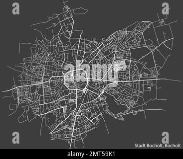 Street roads map of the STADT BOCHOLT DISTRICT, BOCHOLT Stock Vector ...
