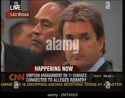 OJ Simpson appears in court in Las Vegas Nevada charged with armed ...