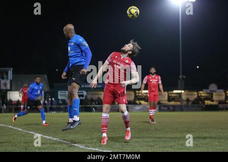 Remi Sutton of Hornchurch and John Ufuah of Billericay during ...
