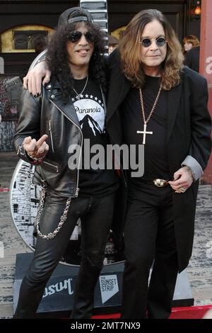 Rock legend Ozzy Osbourne is joined by rocker Slash as he appears at ...