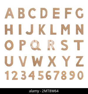 Collage with numbers made of cardboard on white background Stock Photo ...