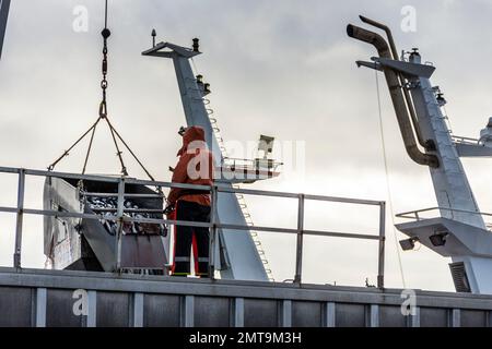Unloading fish from ANTARCTIC super trawler in Killybegs, County ...