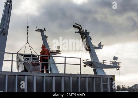 Unloading fish from ANTARCTIC super trawler in Killybegs, County ...