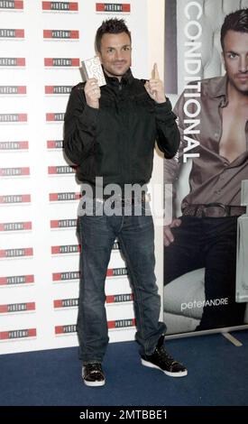 Peter Andre poses with his fragrance Unconditional at a signing at the ...