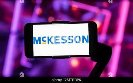 In this photo illustration, the McKesson Corporation logo seen ...