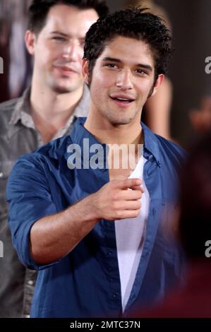 Actor Tyler Posey arriving at the premiere of "Pitch Perfect" at the ...