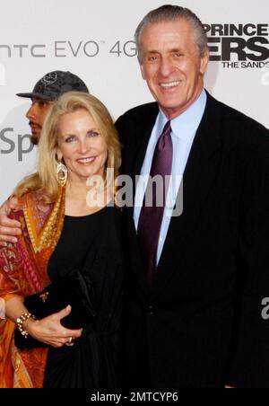 Pat Riley and wife Christine walk the red carpet at the Los Angeles ...