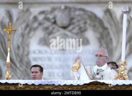 Pope Francis spreads incense during a Mass prior to the Corpus Domini ...