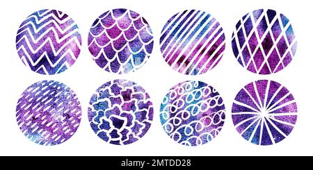 Purple abstract background with circles for stories, social networks ...