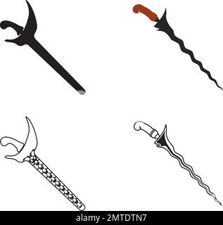 keris traditional weapon from indonesia in flat illustration vector Stock Vector Image & Art - Alamy