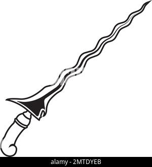 keris traditional weapon from indonesia in flat illustration vector Stock Vector Image & Art - Alamy