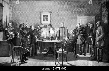 Capitulation, surrender negotiation, Franco - Prussian War, at Donchery ...