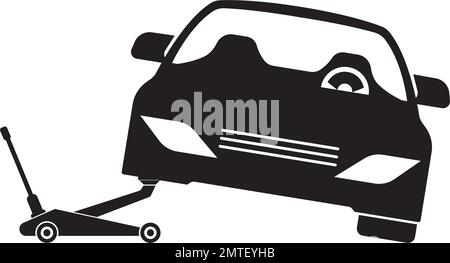 stuck car icon with jack vector illustration symbol design Stock Vector ...