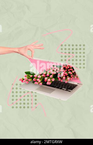 pink laptop image. woman in office concept Stock Photo - Alamy