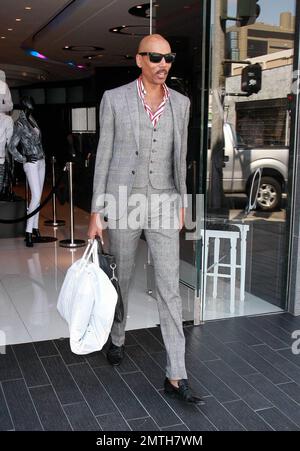 EXCLUSIVE!! RuPaul (aka RuPaul Andre Charles) looks debonaire in a grey ...