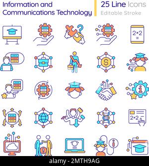 Communication process RGB color icons set Stock Vector Image & Art - Alamy