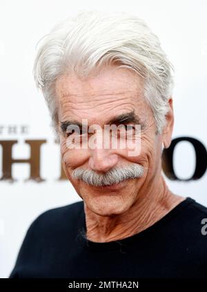Sam Elliott, star of "The Hero," poses at the premiere of the film at ...