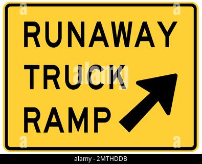 Runaway truck warning sign Stock Photo - Alamy