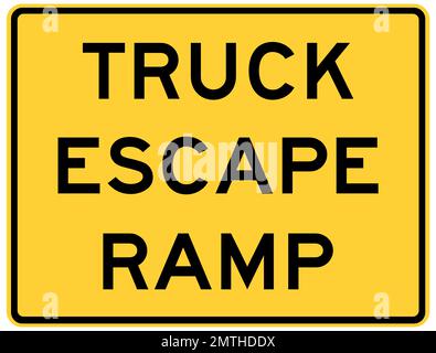 Runaway truck ramp warning sign Stock Photo - Alamy
