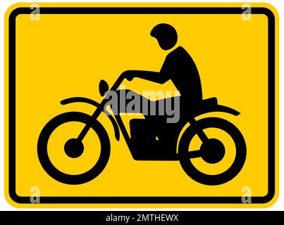 Warning sign with motorcycle symbol Stock Photo - Alamy