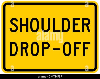 Shoulder drop off warning sign Stock Photo - Alamy