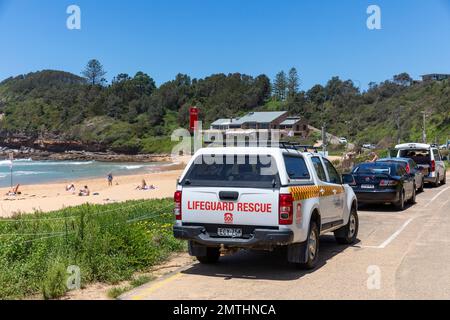 Australian lifeguard rescue vehicle parked at Warriewood beach Sydney ...