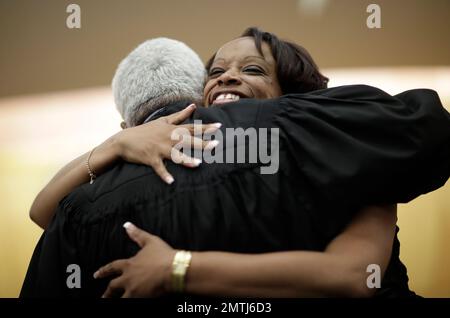 Tierra Jones is sworn in as a new judge during an investiture ceremony ...