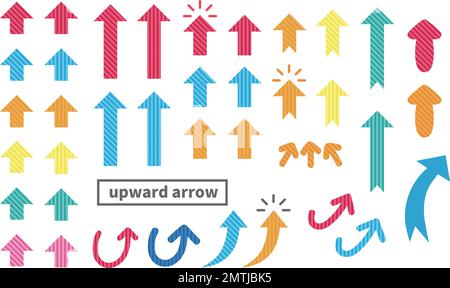 Variations of arrow symbols with different colors. Vector illustration ...