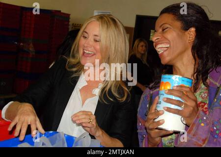 Maureen McCormick and Gayle Johnson at the American Women in Radio and ...
