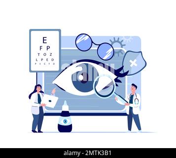 Doctors Ophthalmologist,Oculists Examine,Diagnose Eye Vision Acuity ...
