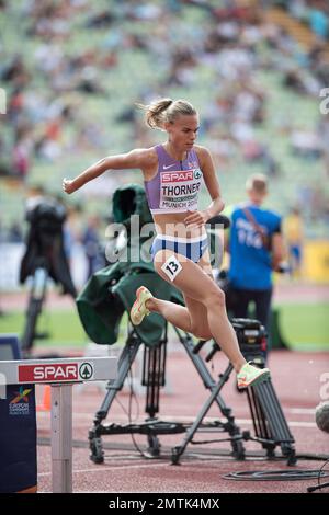 Elise THORNER participating in the 3000m steeplechase of the European ...