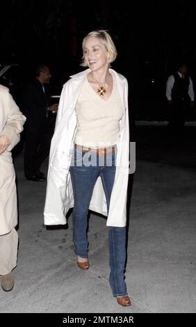 Sharon Stone attends the LA Lakers vs. LA Clippers game with a friend ...