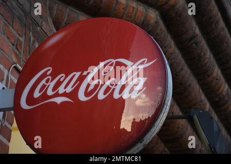 Copenhagen/Denmark/01 February 2023/Coca cola old classic logot still ...