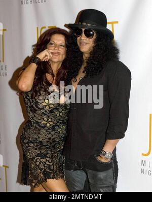 Perla Hudson and Slash at Slash's birthday party at Jet nightclub in ...