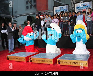 Papa Smurf at The Smurfs handprint and footprint ceremony held at ...